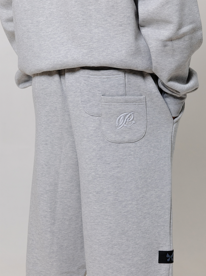 Wide Leg Sweatpants- Concrete